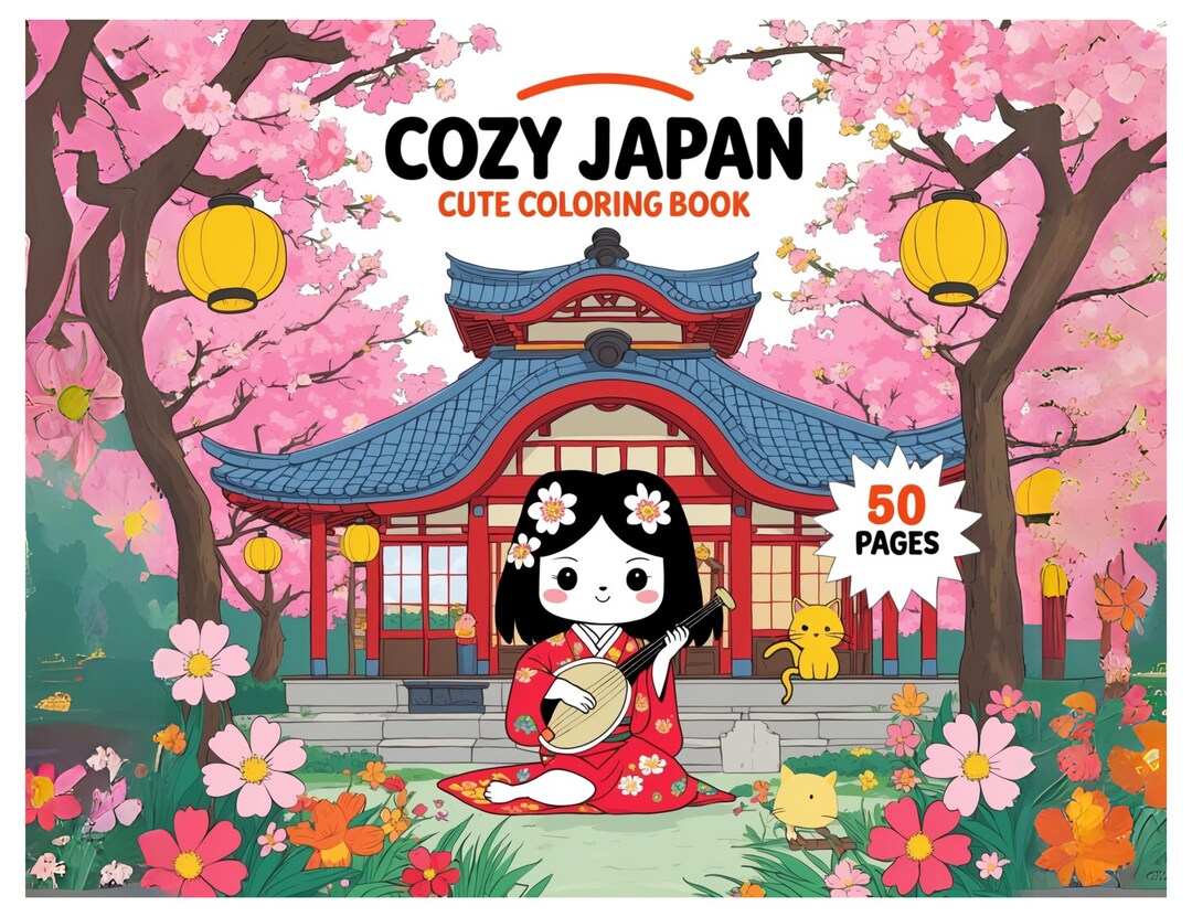 Coco Wyo Cozy Japan Coloring Pages, 50 Bold and Easy Designs Stress ...