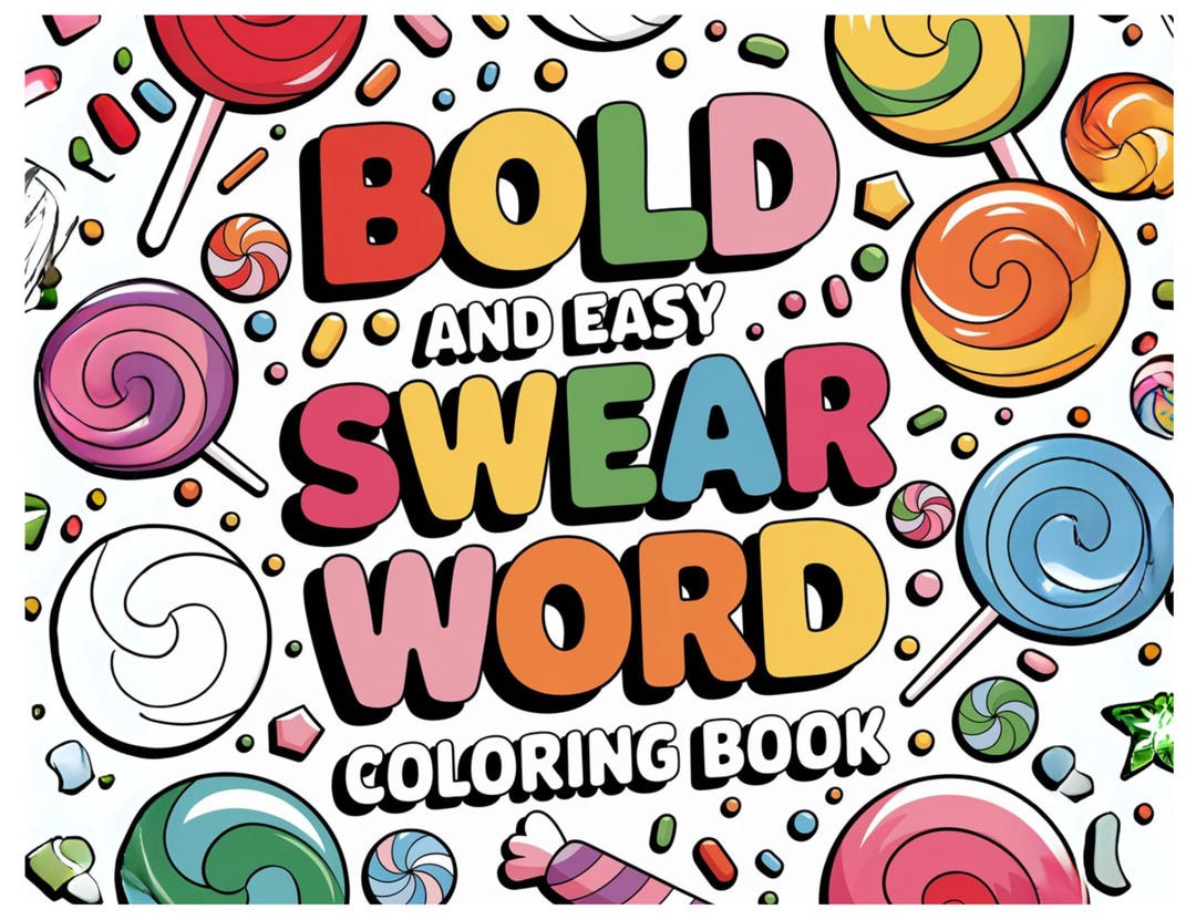 Swear Word Coloring Book, Stress Relief Coloring Pages for Adults, 80 ...
