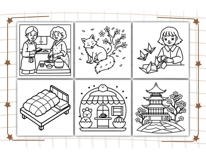 Coco Wyo Cozy Japan Coloring Pages, 50 Bold and Easy Designs Stress ...