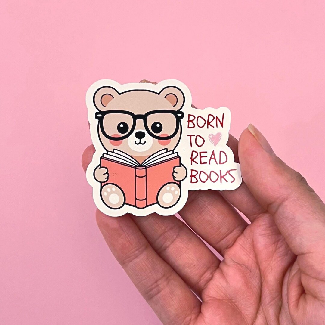 Born to Read Teddy Sticker Decal for Kindle Ereader Laptop - Etsy