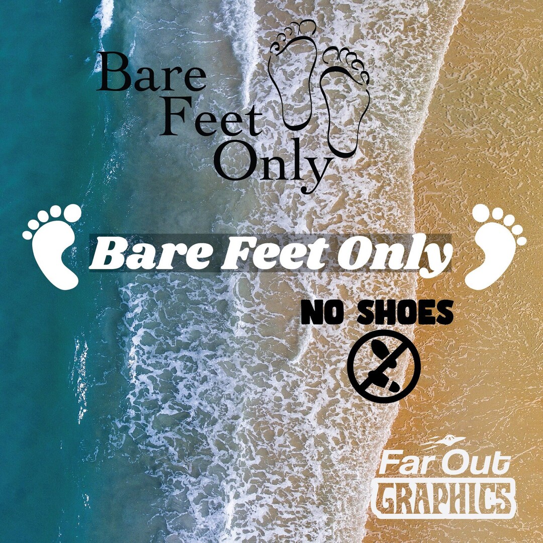 Bare Feet Vinyl Decal Wall Stickers for Front Door Remove Shoes Sign ...