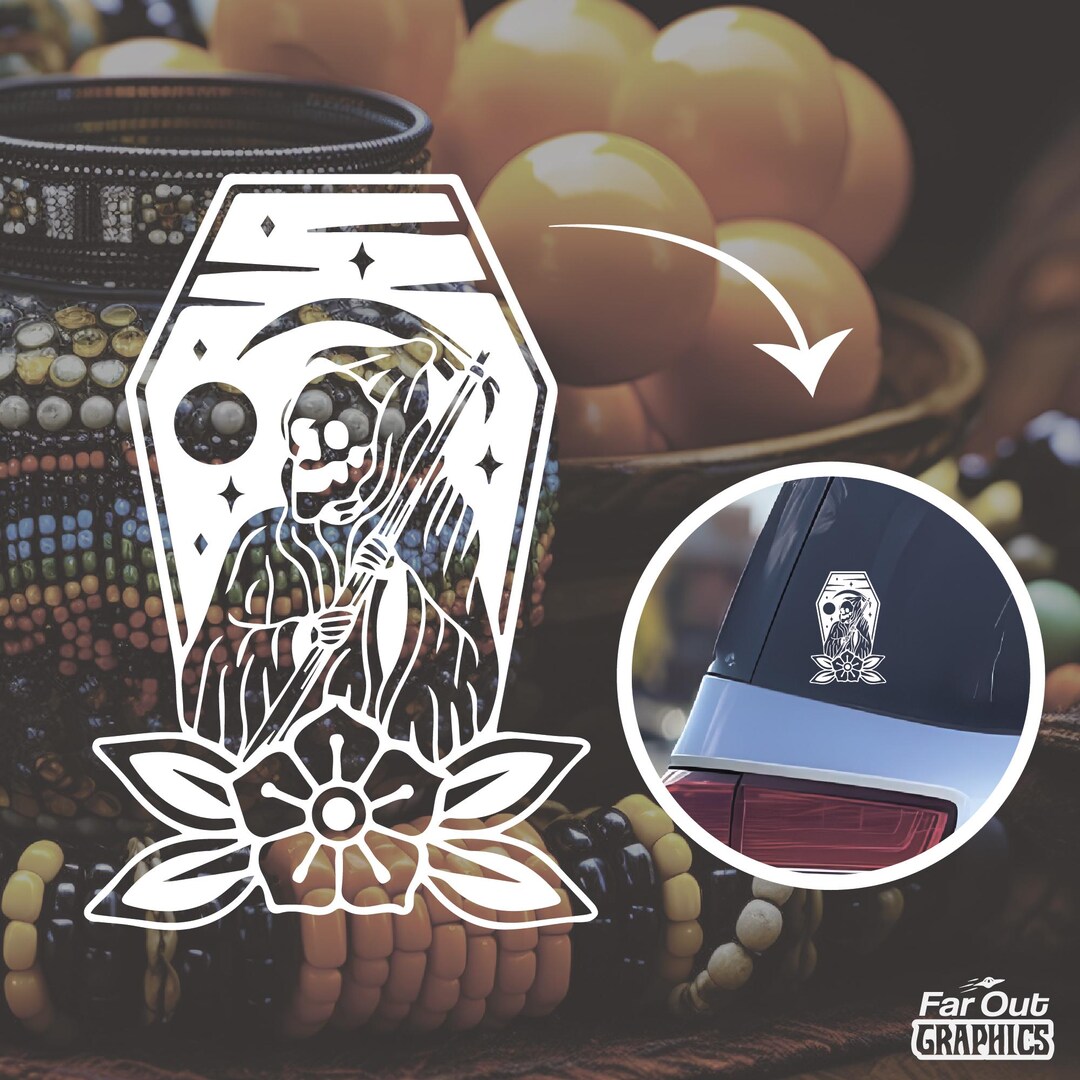 Grim Reaper Decal, Spooky Vinyl Sticker for Car Beautiful Tarot - Etsy