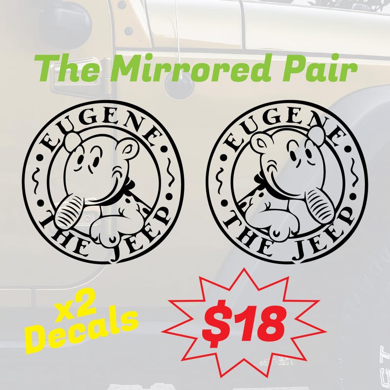Popeye Eugene the Jeep Decal for Car Bumper Sticker Gift - Etsy