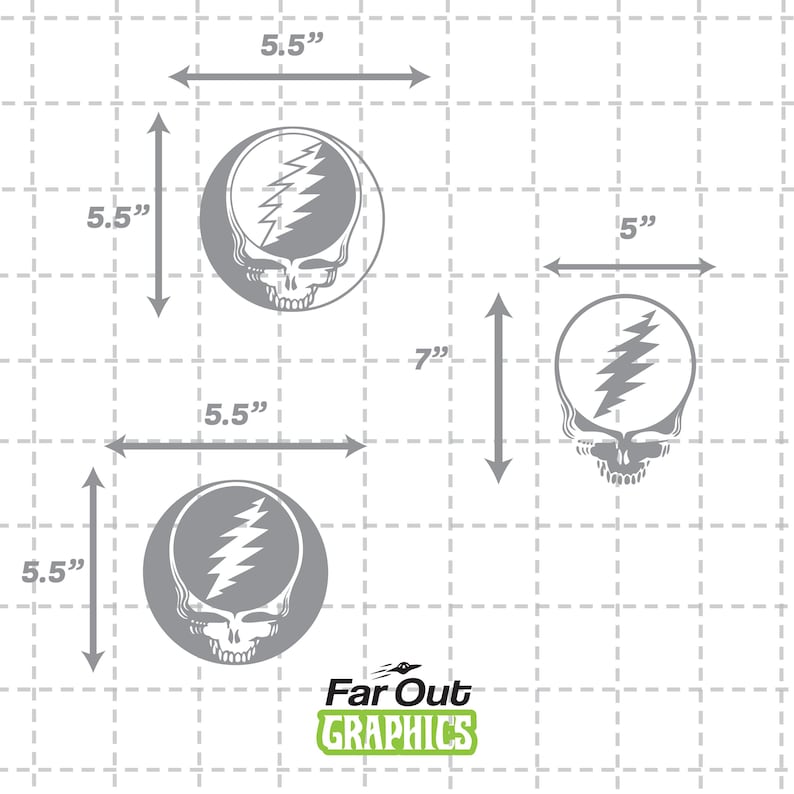 Grateful Dead Steal Your Face Skull Decal – Deadhead Vinyl Sticker ...