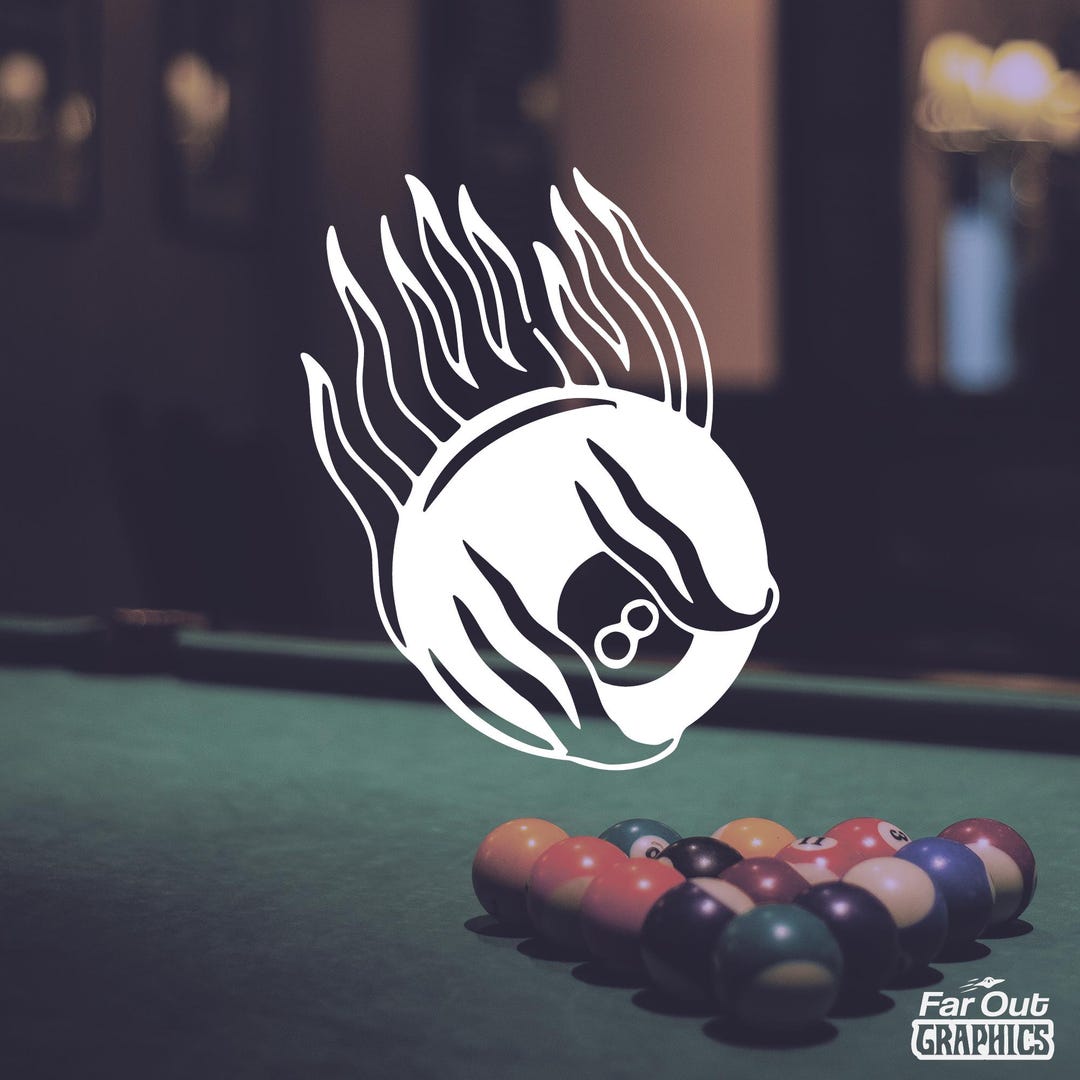 Billiards Flaming 8 Ball Car Decal Gift - Etsy