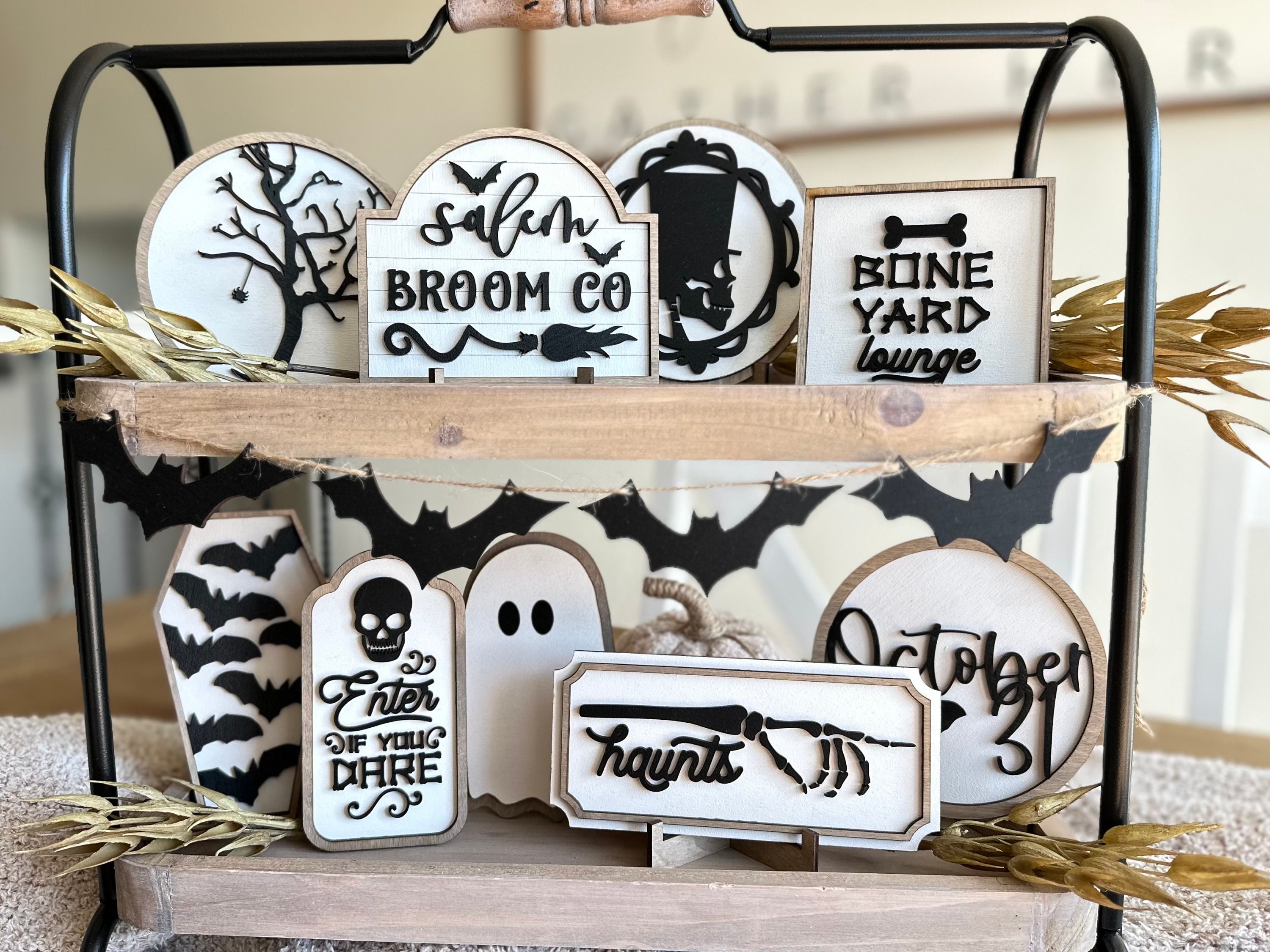 Halloween Tier Tray Set Tier Tray Decor Tier Tray Halloween Decor ...