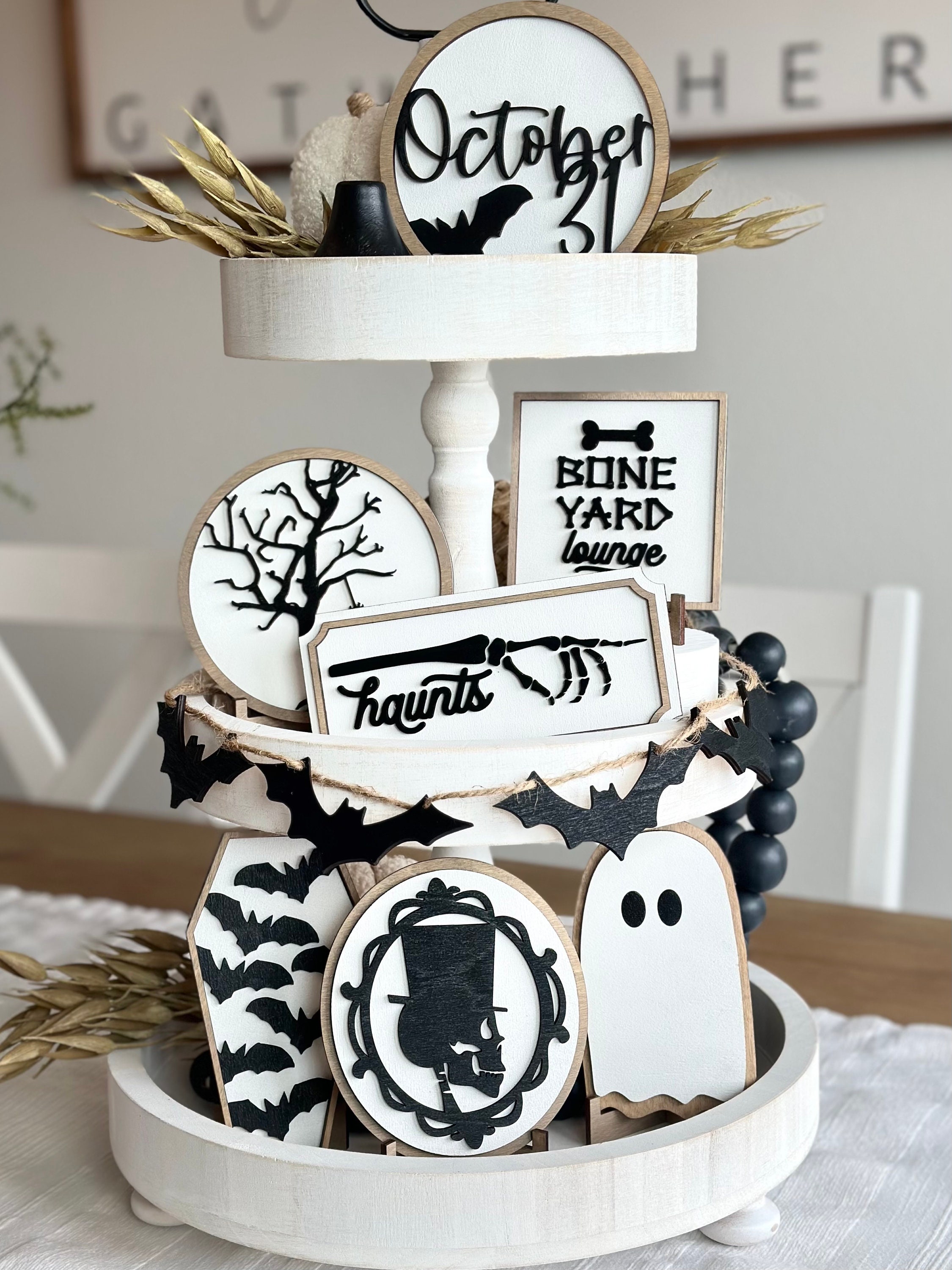 Halloween Tier Tray Set Tier Tray Decor Tier Tray Halloween Halloween ...