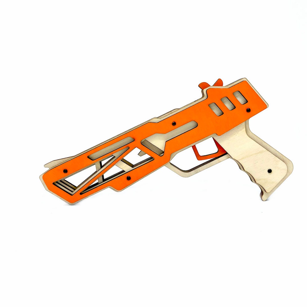 Rubber Band Cyber Gun: Wooden Pistol Toy for Boys and Kids Ideal Gift ...