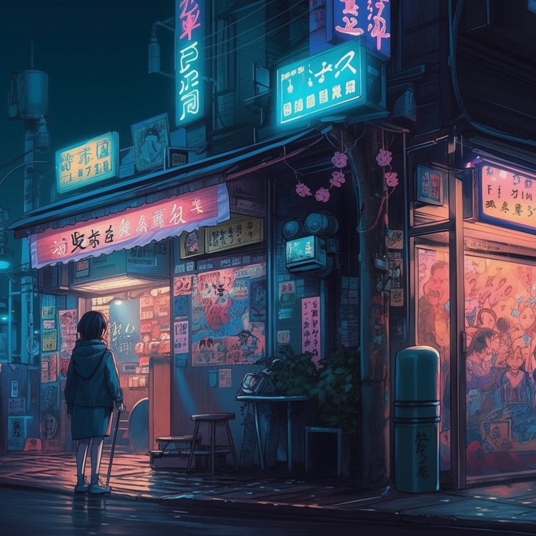 Neon Noir: Depressing Anime Vibes - Etsy