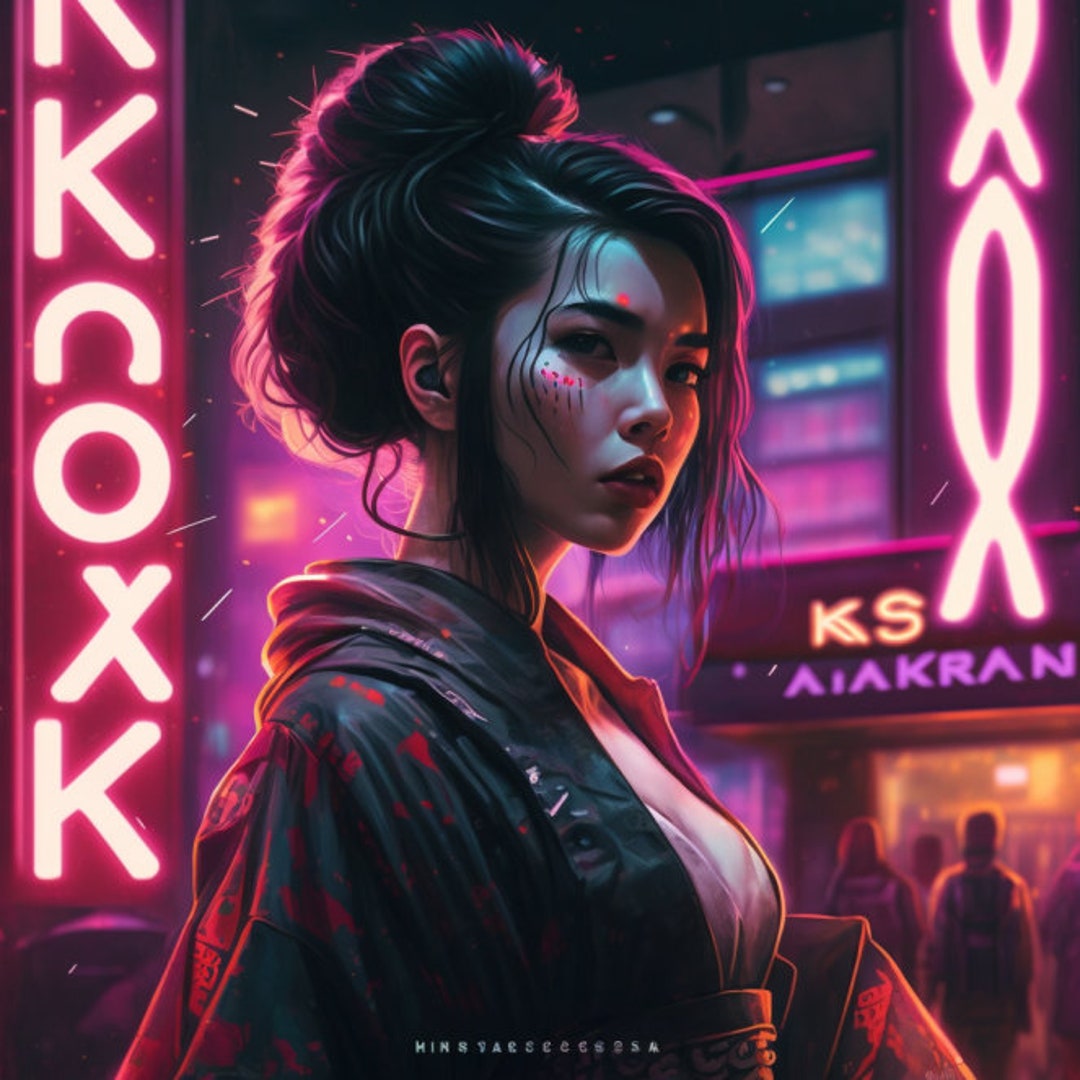 Cyberpunk Geisha and Neon Lights: A Futuristic Fusion of Tradition and ...