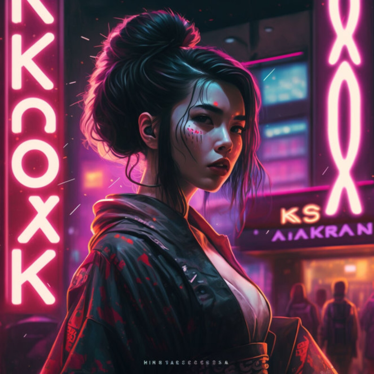 Cyberpunk Geisha and Neon Lights: A Futuristic Fusion of Tradition and ...