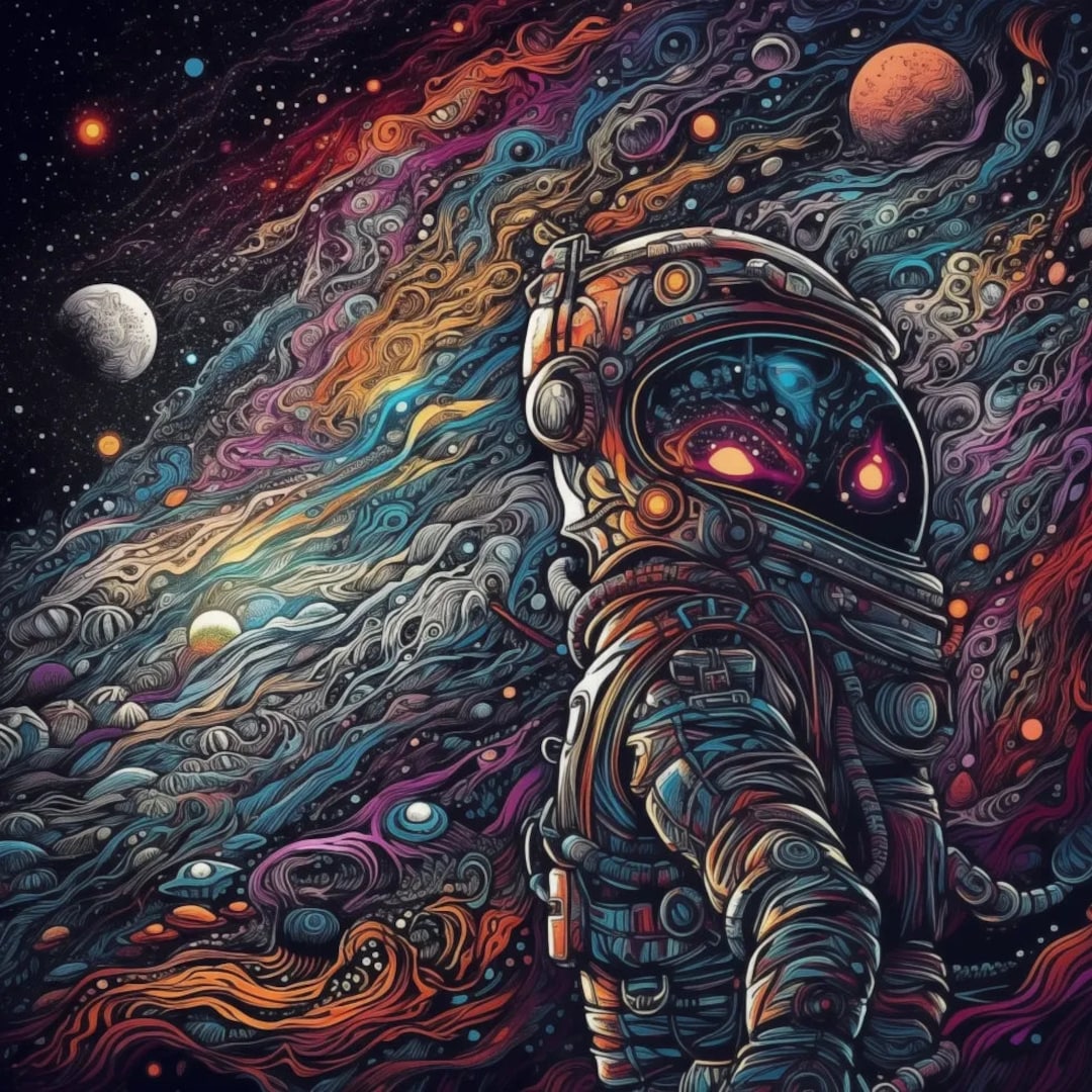 Psychedelic Cosmos: Euphoric Extravaganza in Outer Space - Etsy