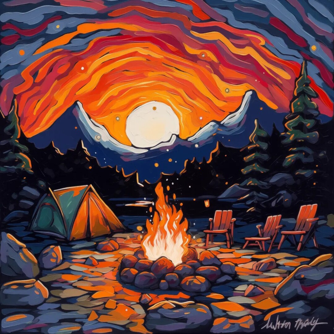 Celestial Flames: Euphoric Campfire Experience - Etsy