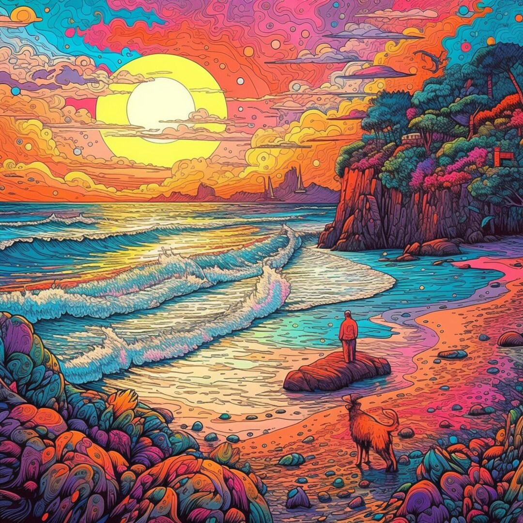Surreal Sands: Psychedelic Beach Escape - Etsy