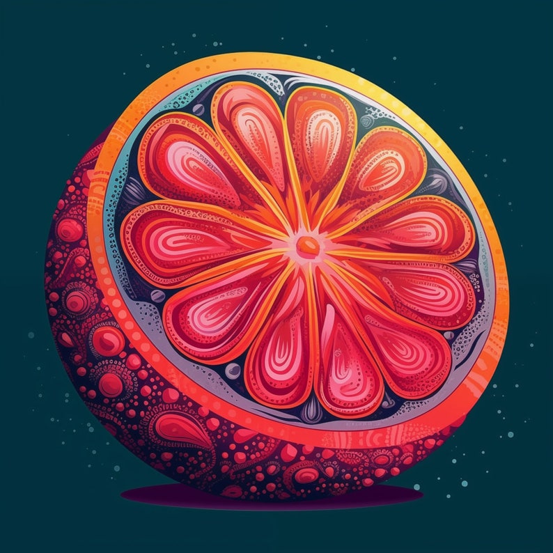 Groovy Citrus: Psychedelic Animated Grapefruit - Etsy