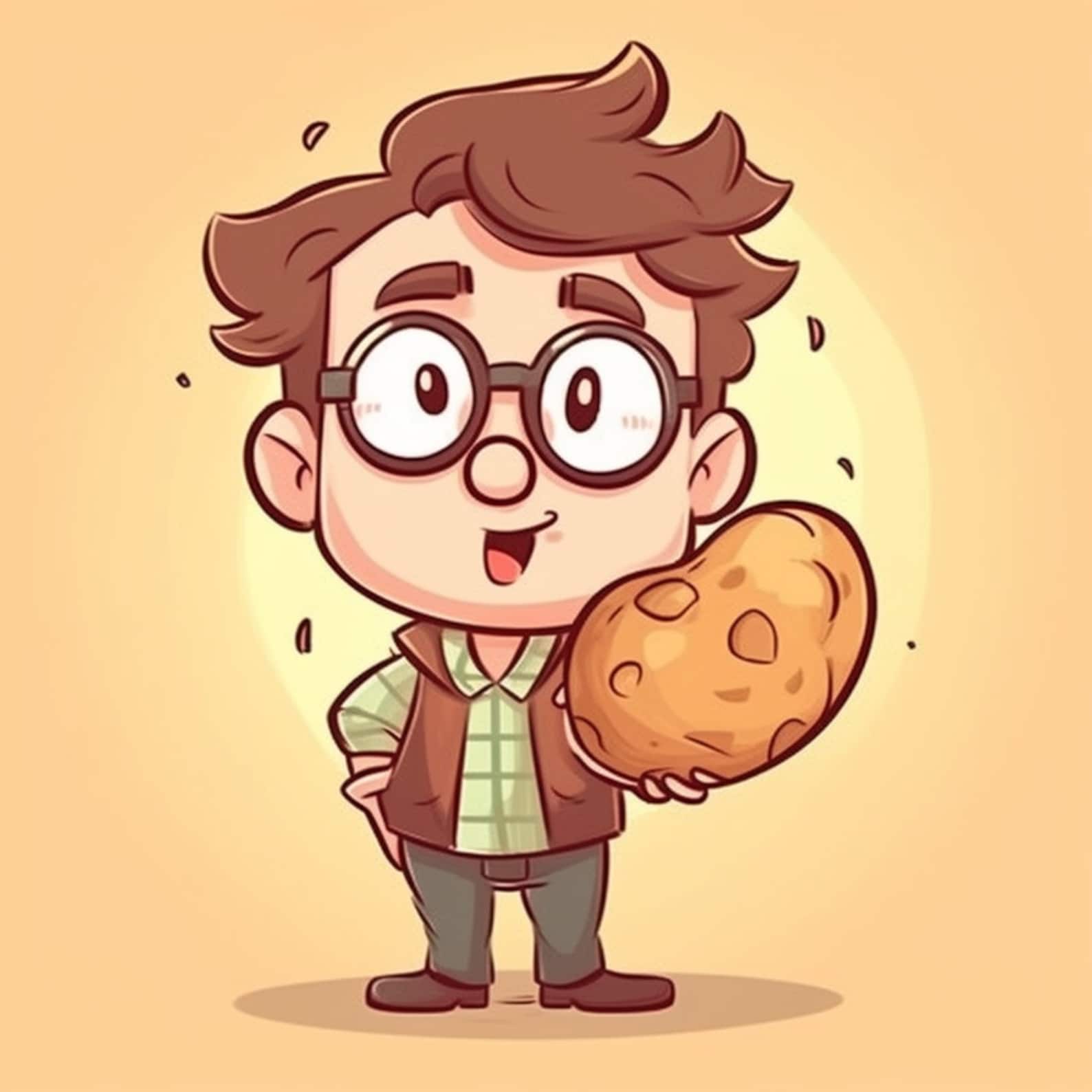 Spud Gezelschap: Cartoon Man met Aardappel - Etsy Nederland