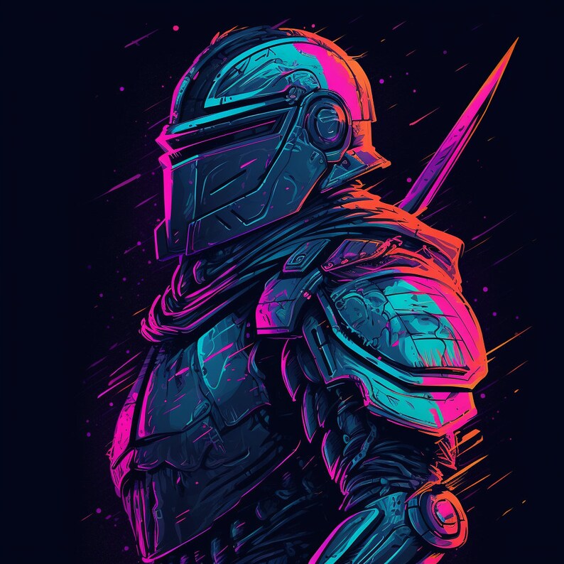 Neon Knight Chronicles: Radiant Fantasy - Etsy