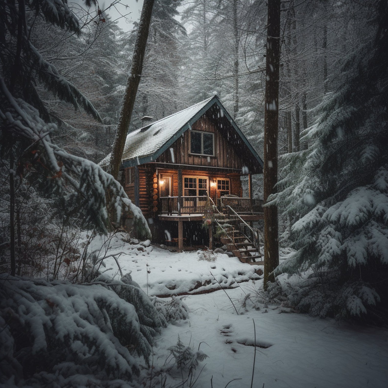 Winter Woods Retreat: Cabin Coziness - Etsy
