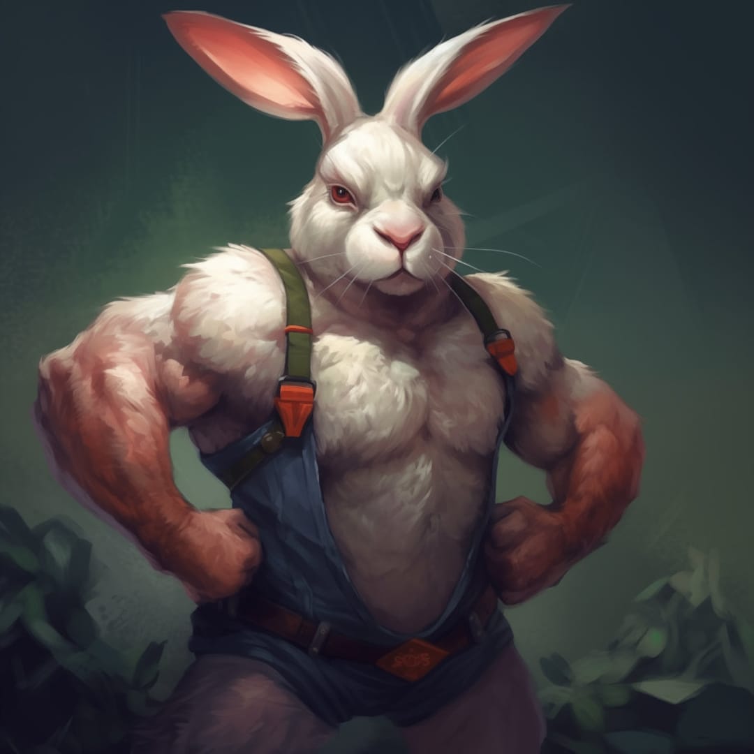 Muscle Hare: Powerful Bunny Collection - Etsy