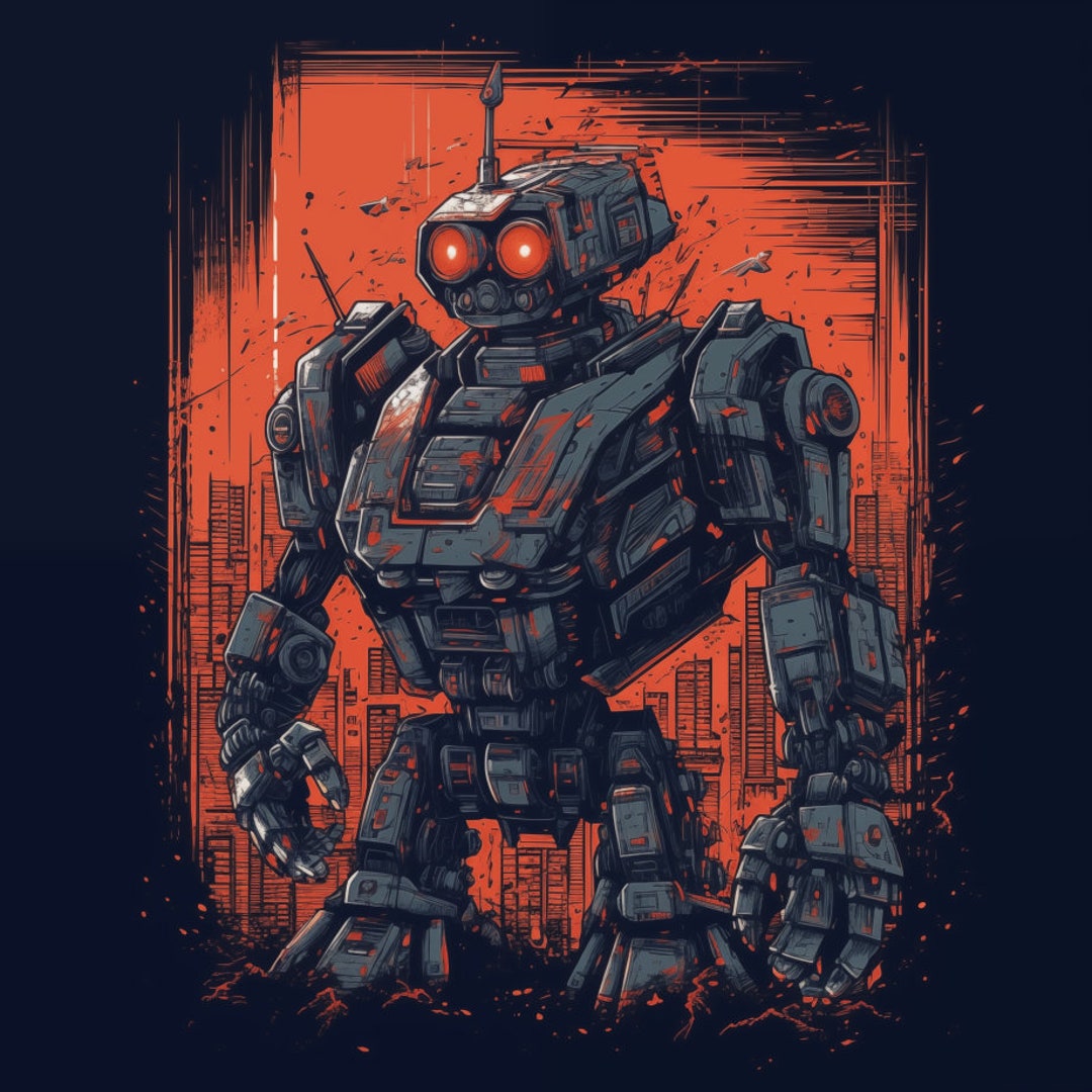 Red-eyed Behemoth: the Giant Robot of Legends - Etsy