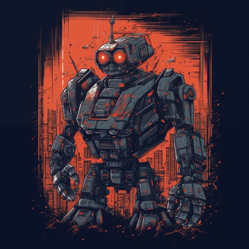 Red-eyed Behemoth: the Giant Robot of Legends - Etsy