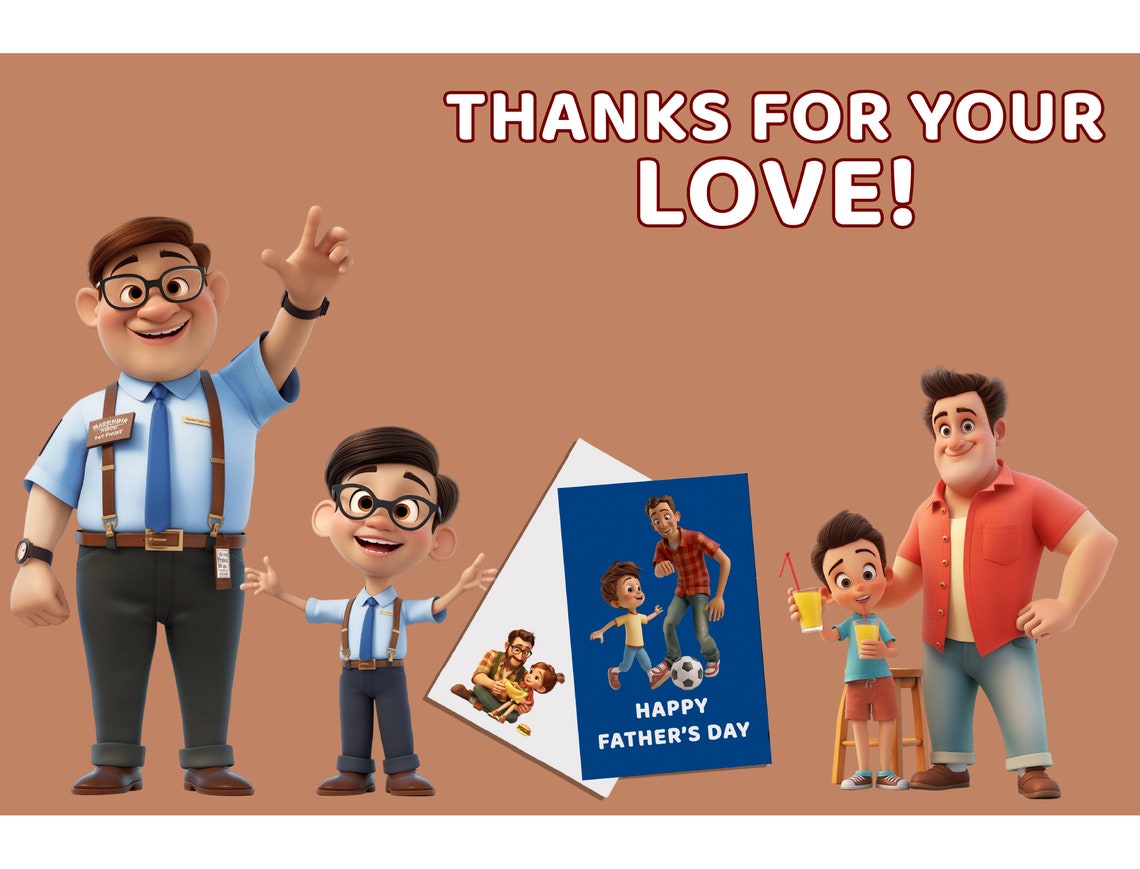 3D Father's Day Clipart Bundle 80 High-resolution Father-child ...