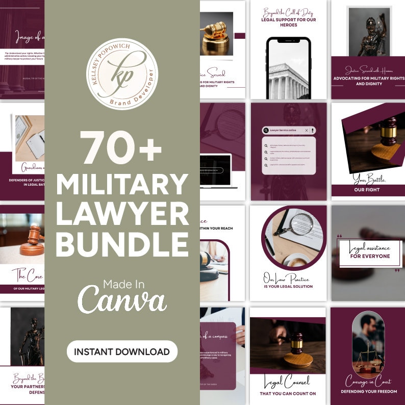 Lawyer Digital Toolkit: Ultimate Military Lawyer Social Media Templates ...