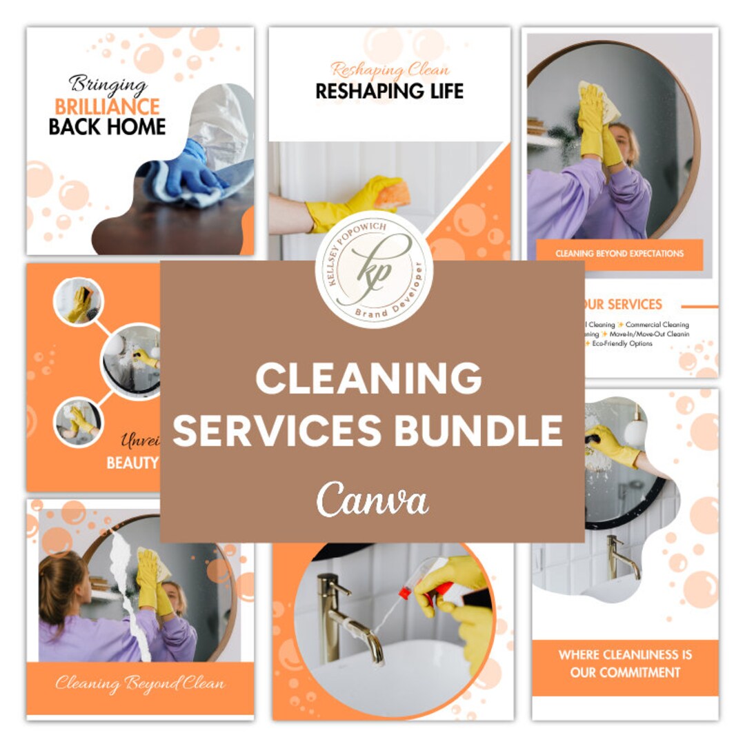 Cleaning Business Canva Templates | Cleaning Branding Toolkit | Social ...