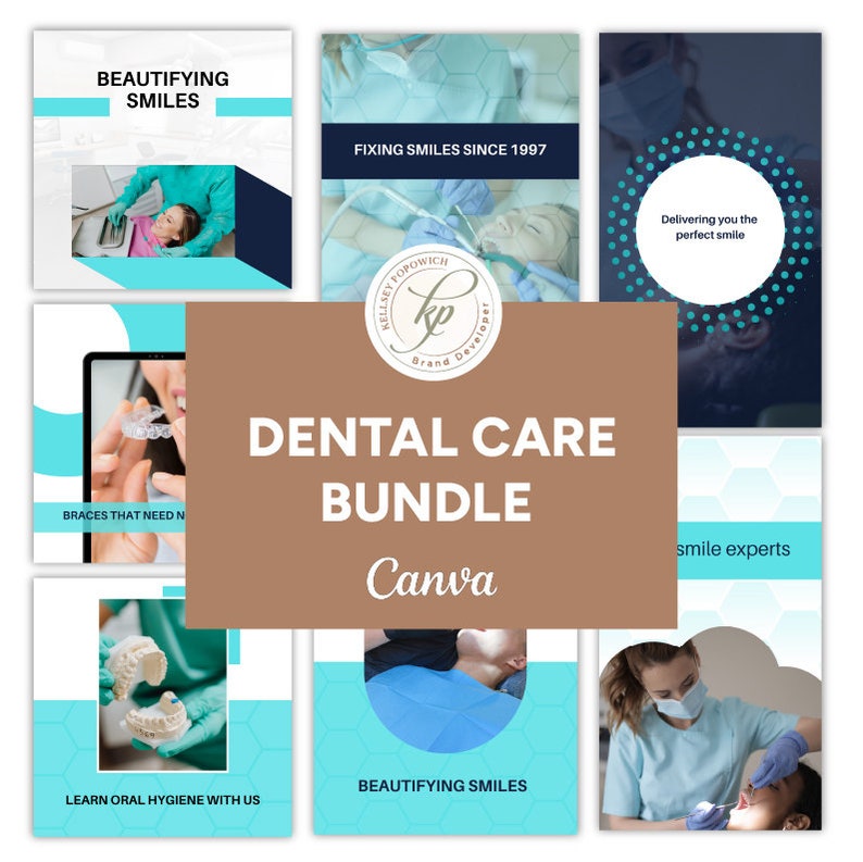 Dentist Social Media Canva Templates | Branding Kit (digital Download ...