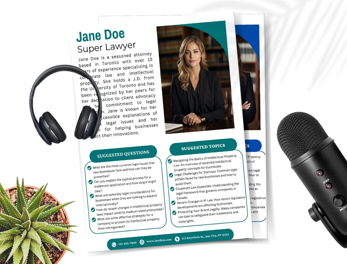 Podcast Interview One Sheet Template: Canva-customizable Branding ...