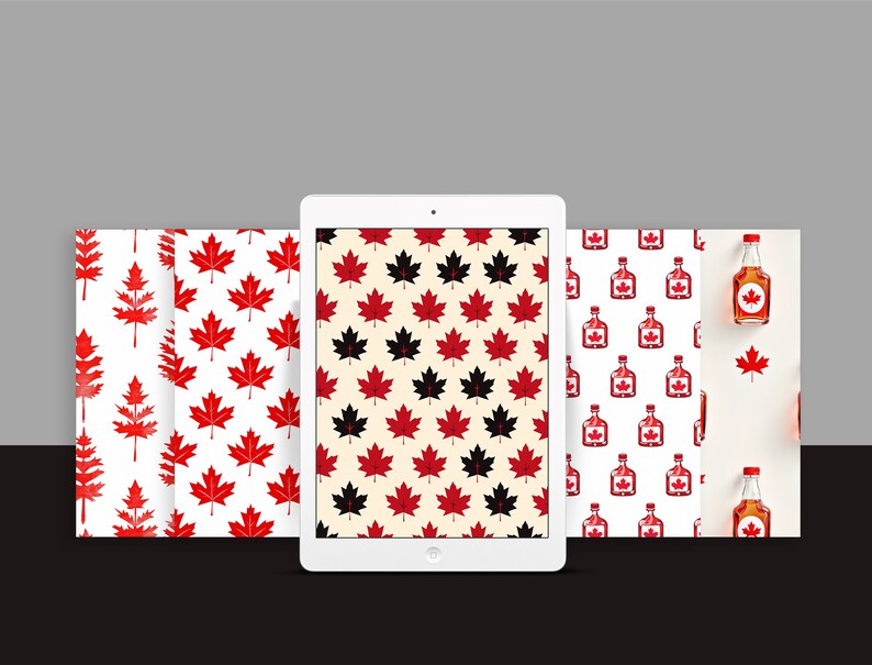 Papiers numériques Feuille d'érable pour la fête du Canada | Motifs ...