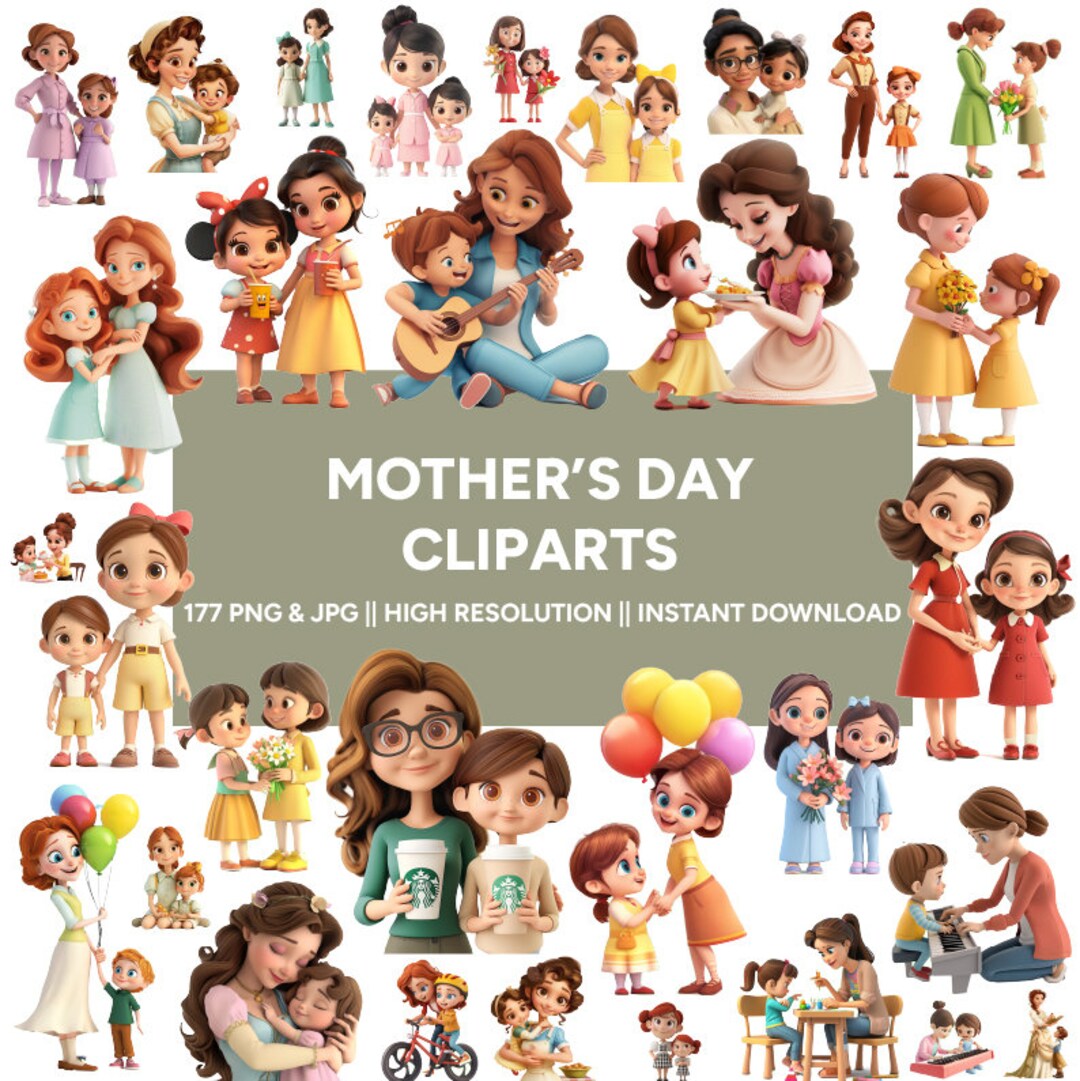 Mother's Day Clipart Collection: Joyful Moments in Every Image ...