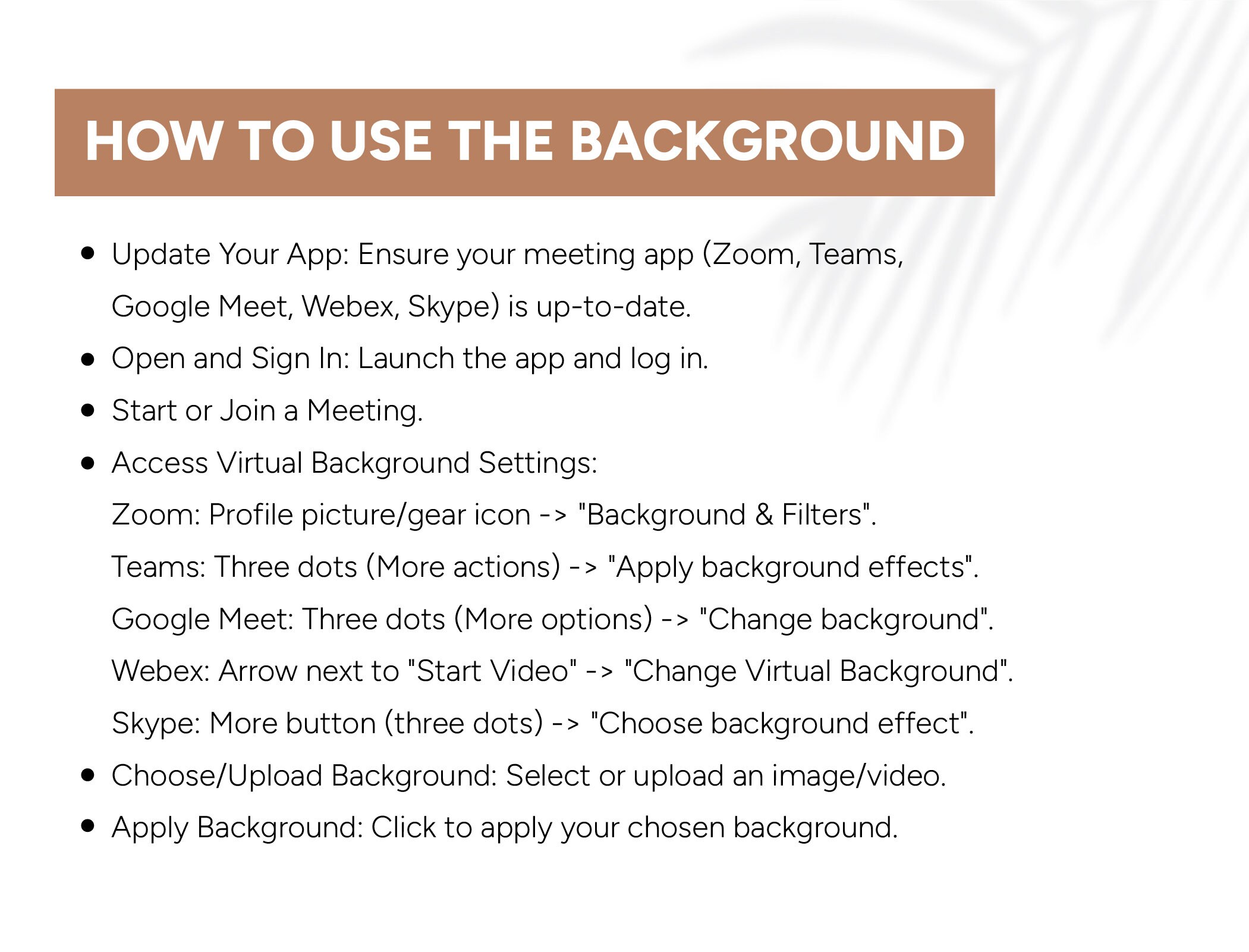 White Office Virtual Backgrounds for Video Calls | Online Meeting ...