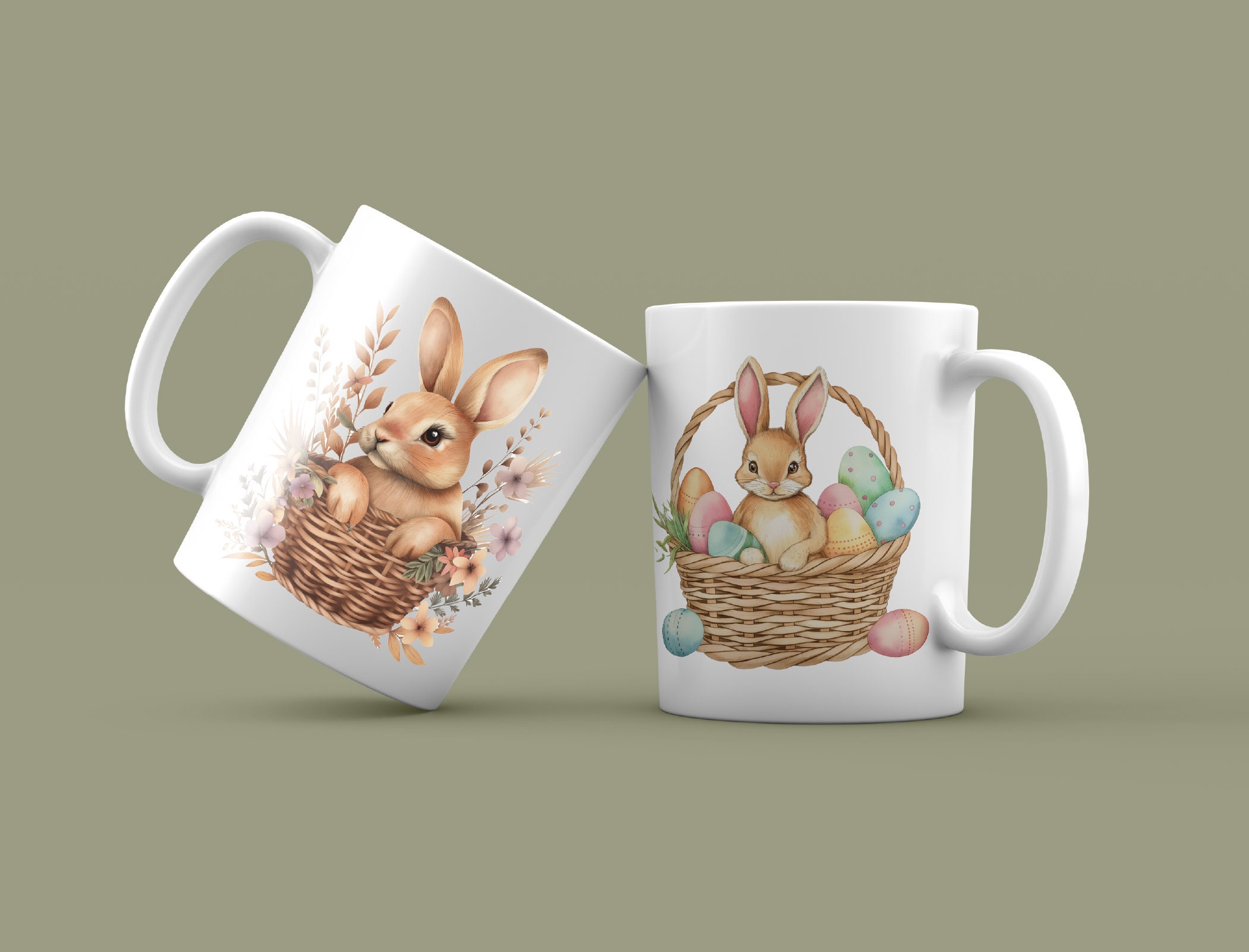 Easter Clipart Bundle: Cute Bunnies, Eggs, Illustrations for DIY Crafts ...