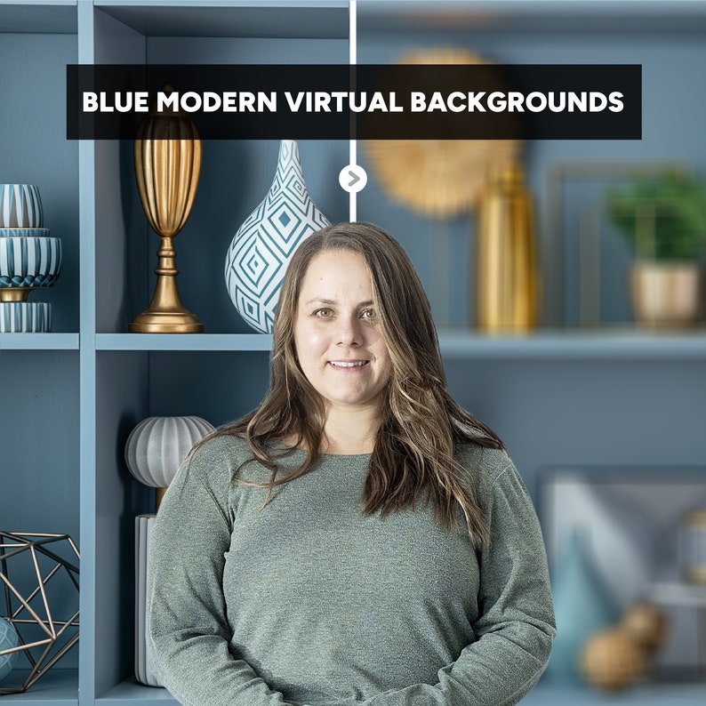 Blue Bookshelf Virtual Background for Home Office | Creating a Soft and ...