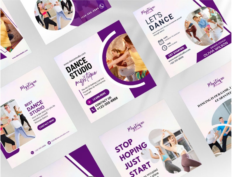 Dance Studio Instagram Post Templates | Everything You Need for Your ...