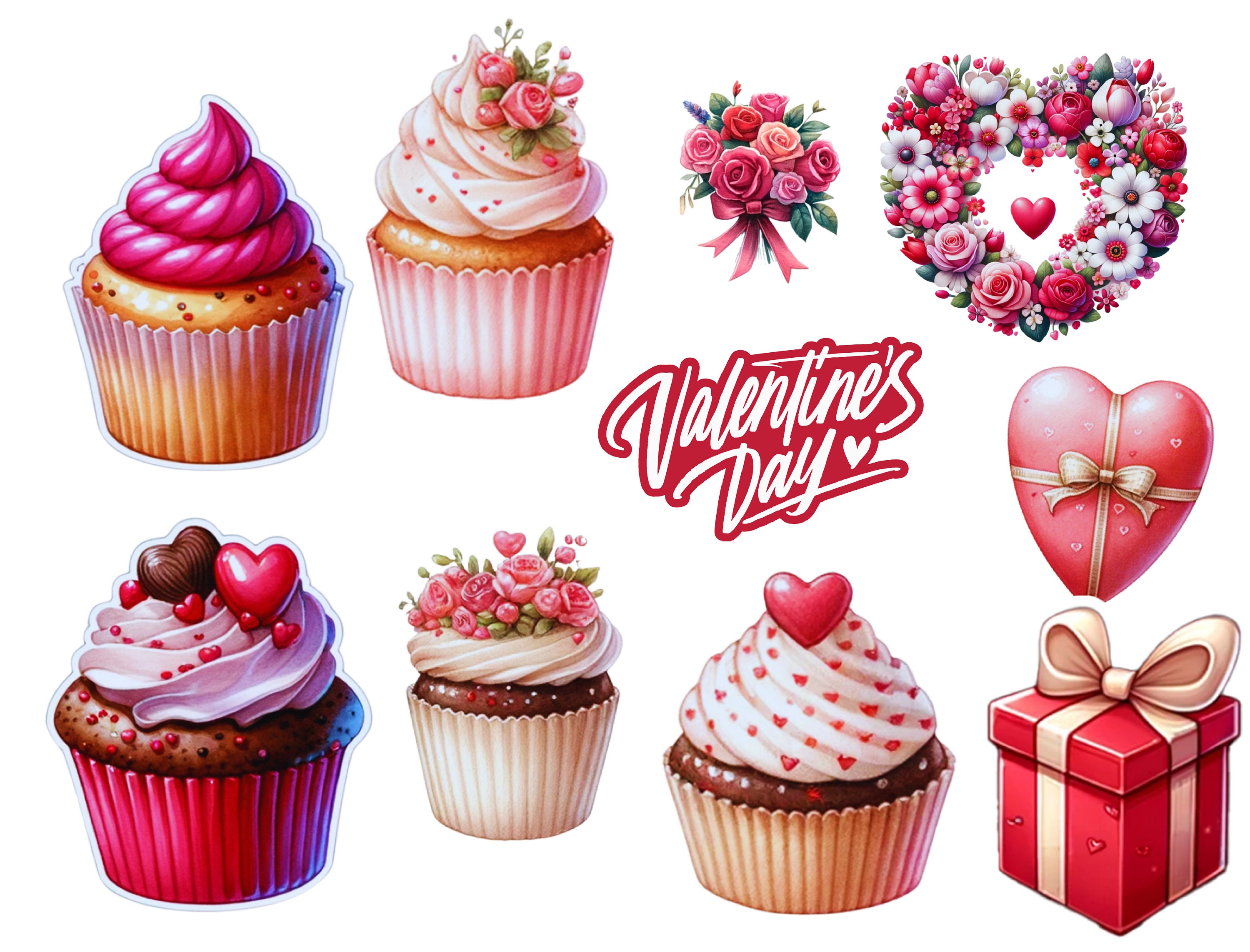 Coquette Valentine Digital Cliparts Bundle - Romantic Graphics for ...