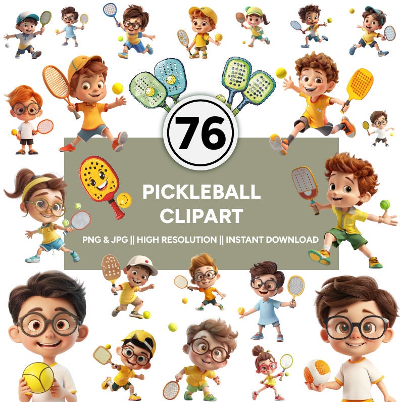 Pickleball Clipart Collection: High-quality PNG and JPG Images for ...