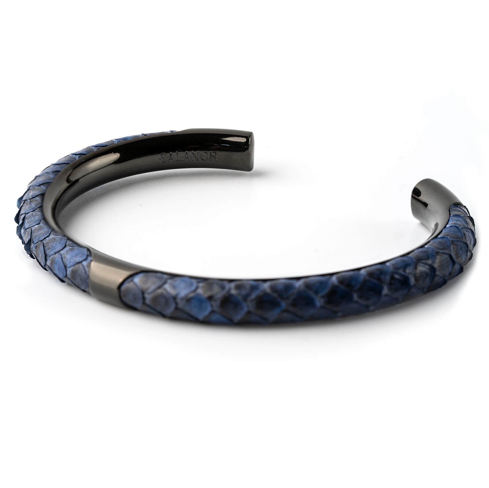 Python Snake Leather, Mens Bracelet, Mens Cuff Bracelet, Blue Cuff ...
