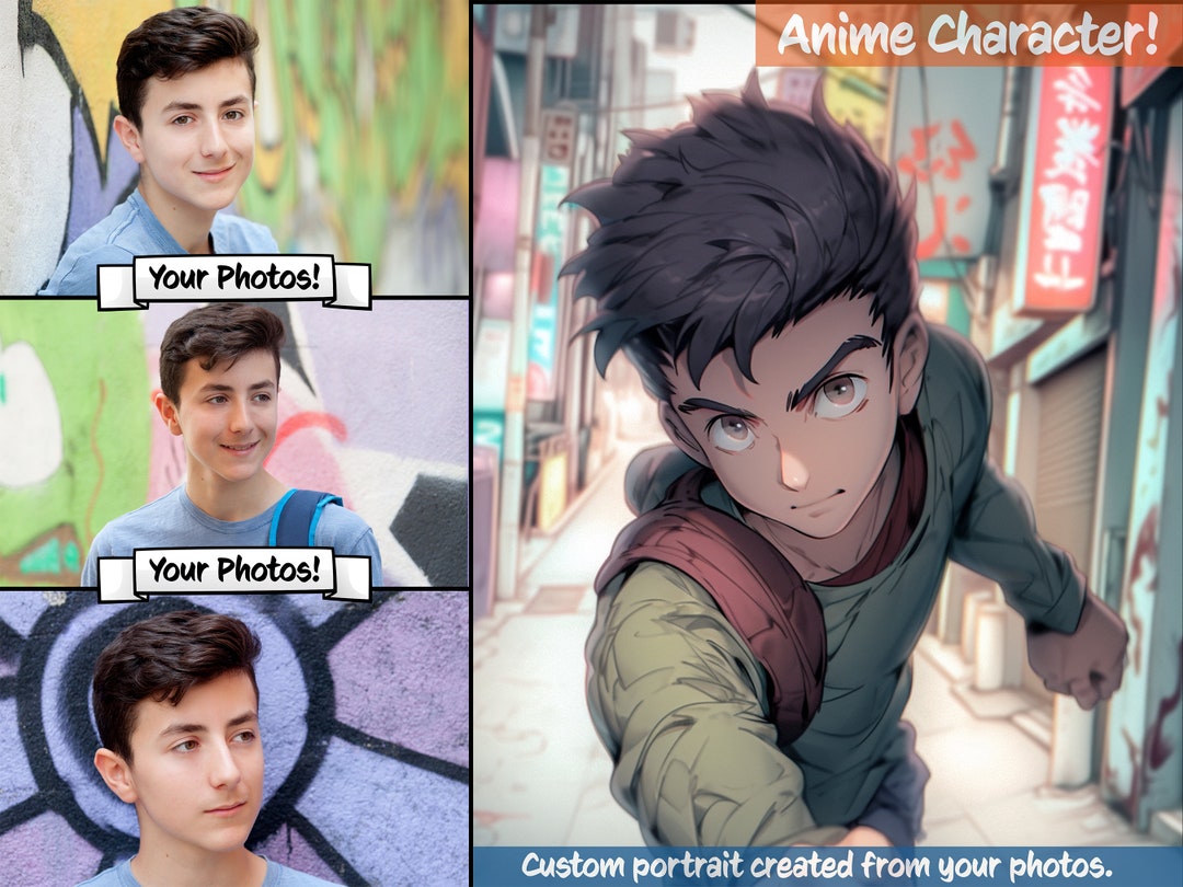 Make Me an Anime Character Custom Portrait, Available as Digital ...
