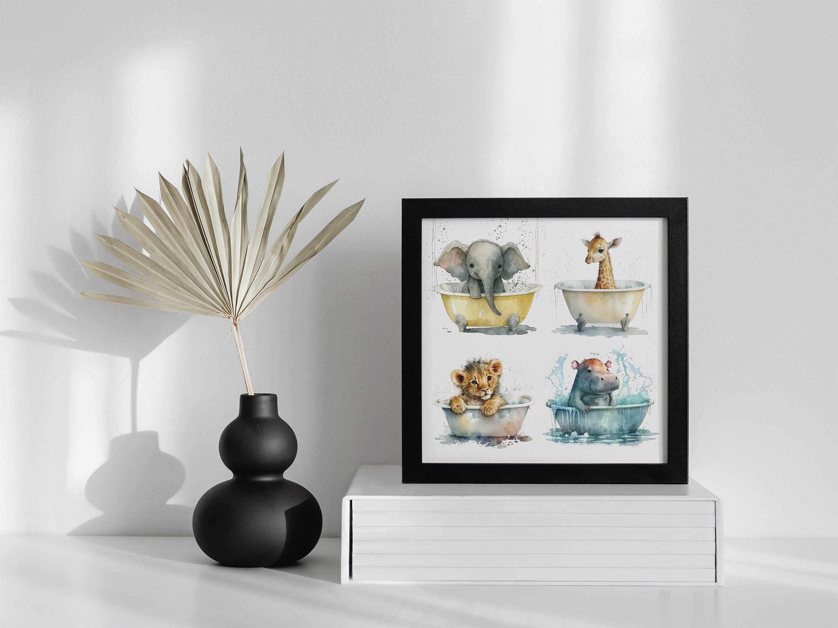 Baby Animal Bath Time animals of the Savanna Fine Art Digital Download ...