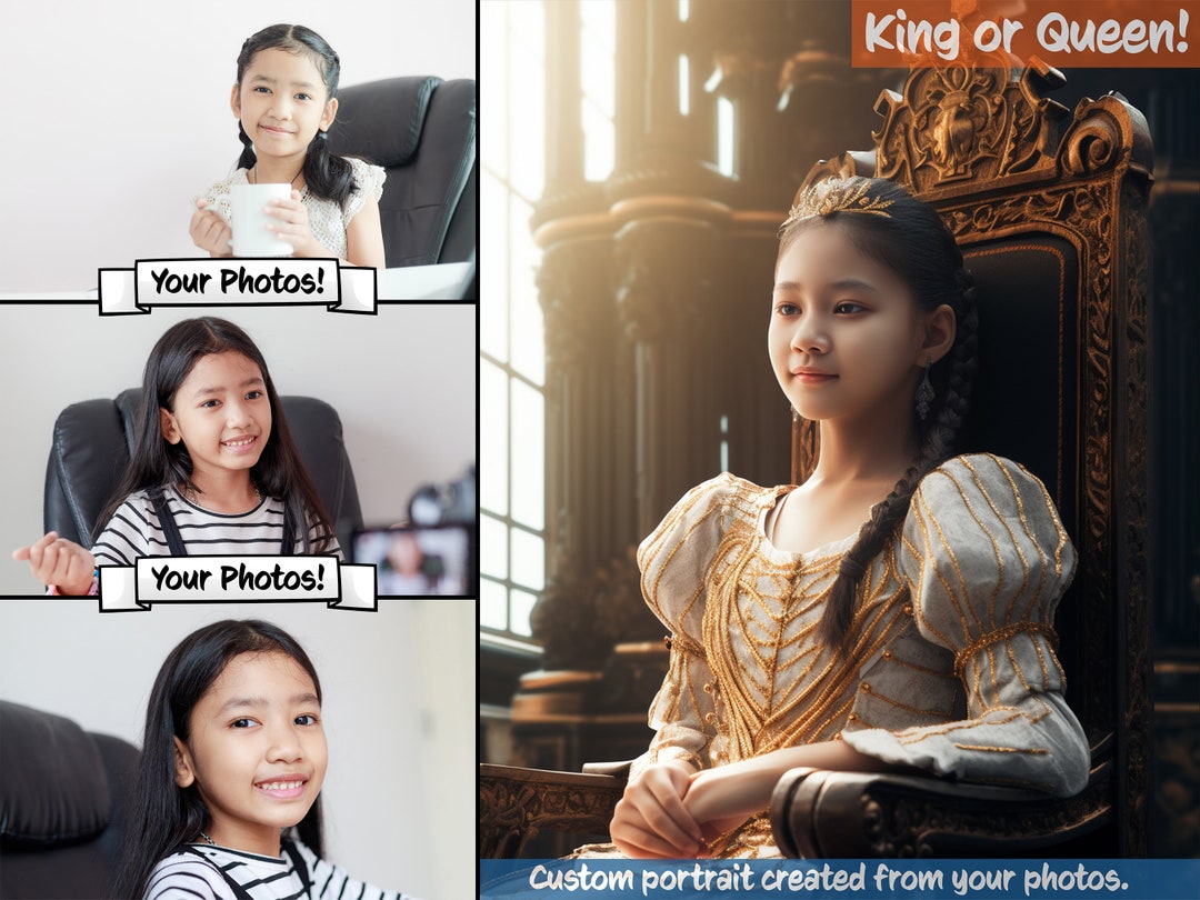 Make Me a King or Queen Custom Portrait, Available as Digital Download ...