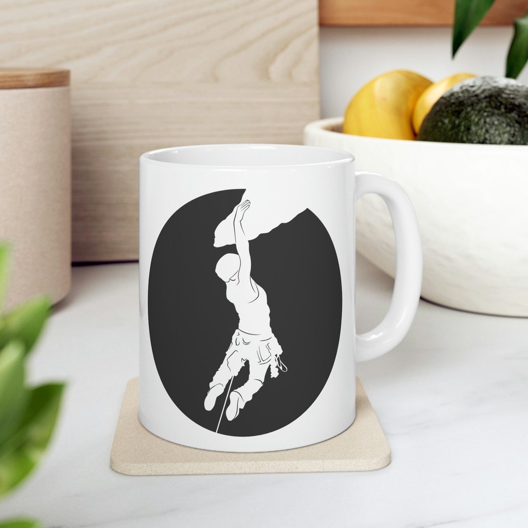 Hanging in the Sun silhouette Rock Climbing / Bouldering Mug 11oz great ...