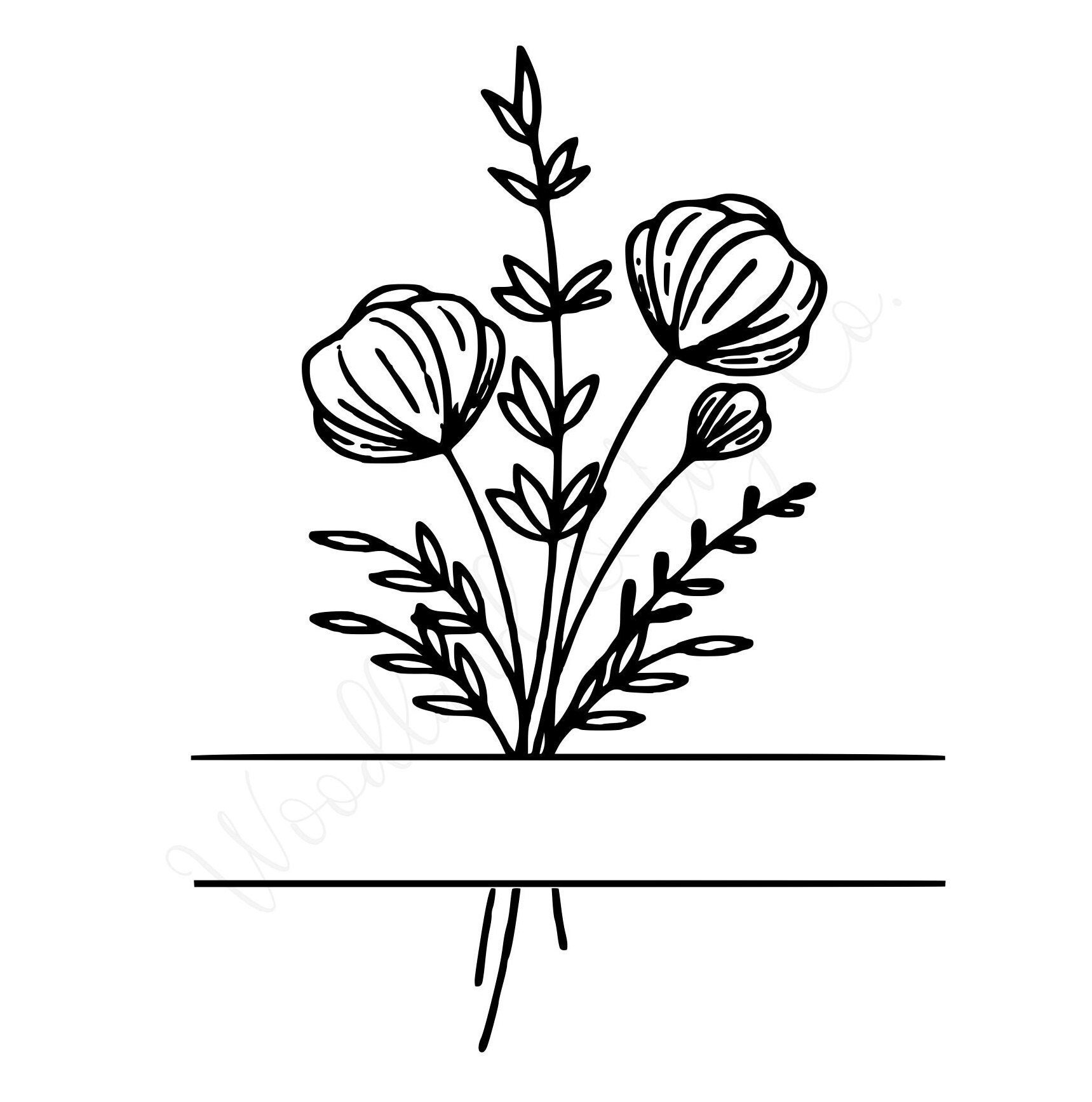 Floral SVG, Wildflower Split SVG, Bouquet SVG, Flower Split Image Svg ...