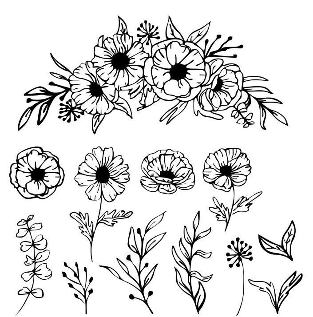 Floral SVG Bundle - Etsy