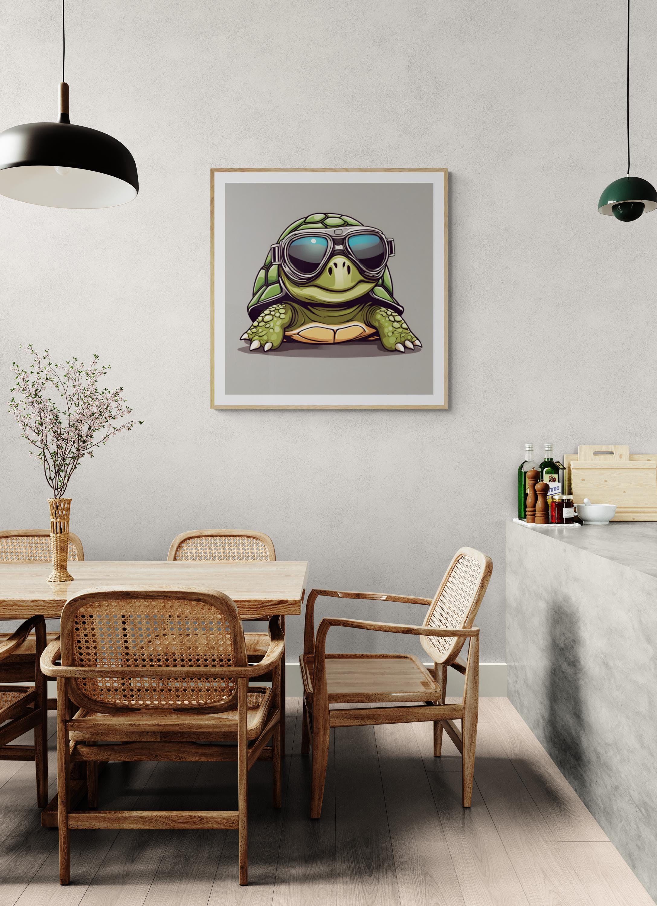 Tortoise With Speed Goggles, Printable Digital Art, Wall Art, AI Art ...