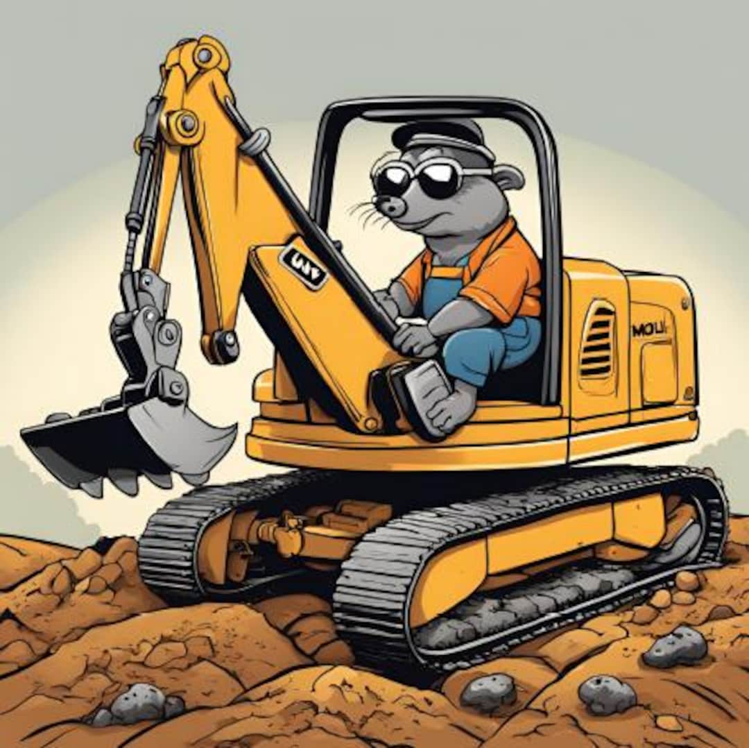 Blind Mole in Digger, Printable Digital Art, Wall Art, AI Art, AI ...