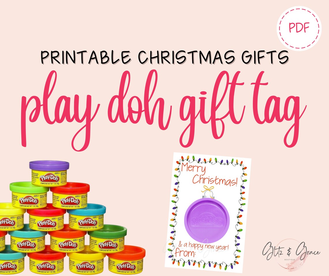 Printable Christmas Gifts - PLAYDOH TAG PRINTABLE - Etsy