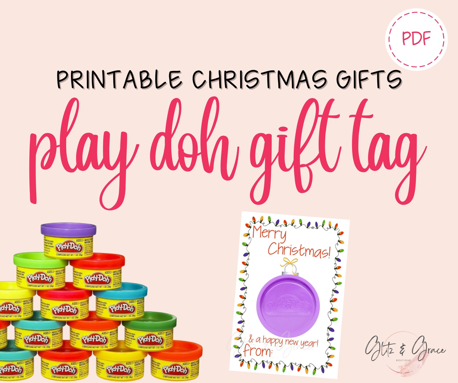 Printable Christmas Gifts - PLAYDOH TAG PRINTABLE - Etsy