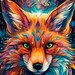 Psychedelic Fox, Digital Art. Printable, Wall Art, Free Commercial Use ...